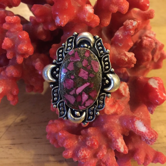 pinck turquaise | Jewelry | 925 Copper Pink Turquoise Ring | Poshmark
