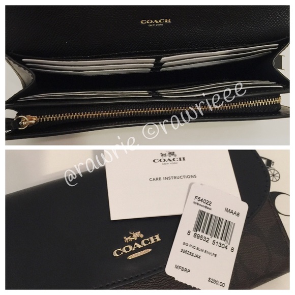 Coach | Bags | New Coach Signature Large Envelope Leather Wallet | Poshmark