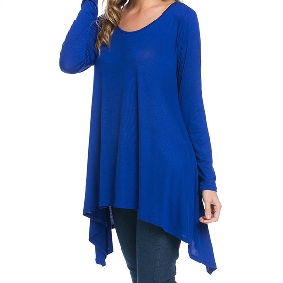 Tops | Royal Blue Gorgeous Long Sleeved Tunic | Poshmark