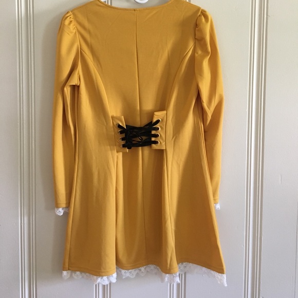 Dresses | Nwt Mustard Yellow Corset Back Mini Dress | Poshmark