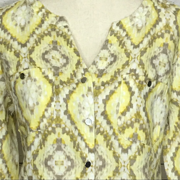 JM Collection | Tops | Jm Collection Linen Button Front 34 Sleeve ...