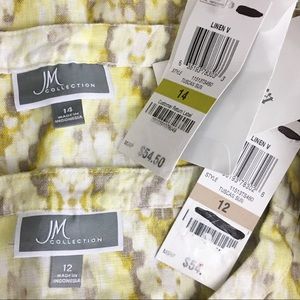 JM Collection | Tops | Jm Collection Linen Button Front 34 Sleeve ...