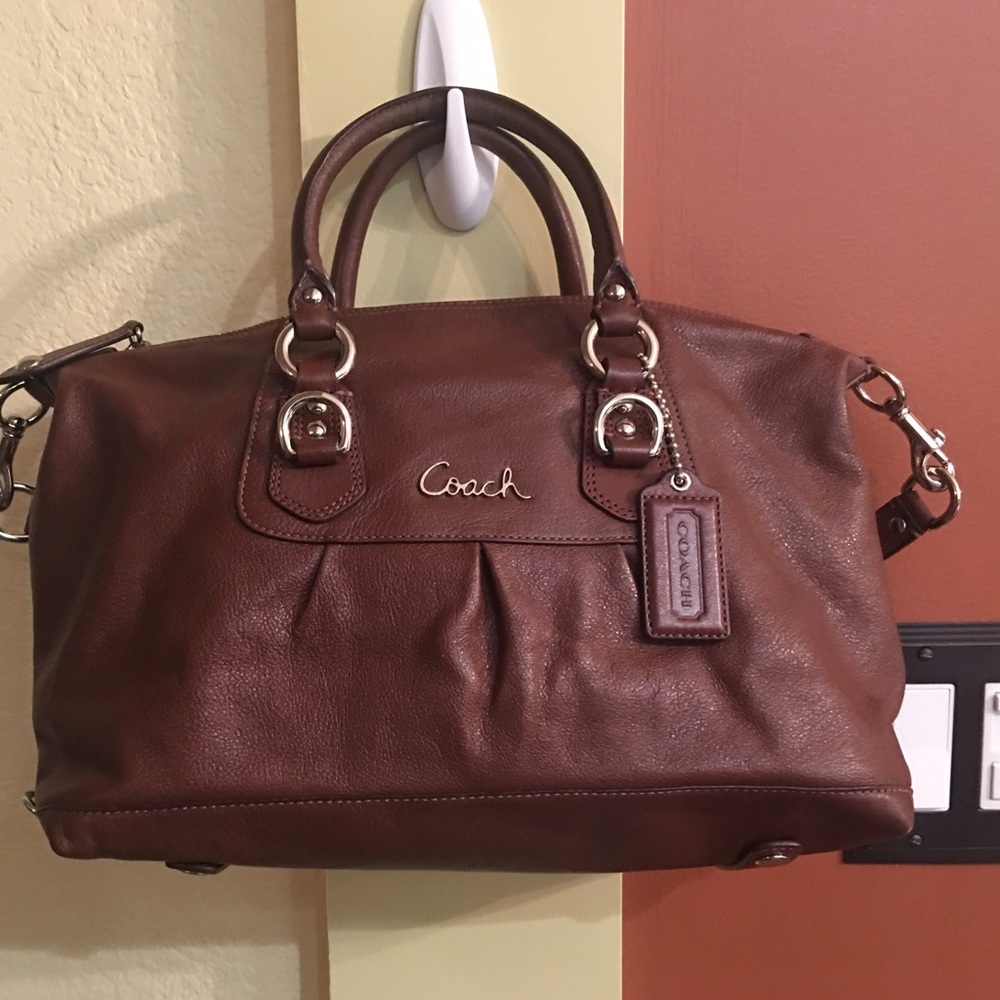 Coach Authentic Ashley Brown Leather Satchel - Gem