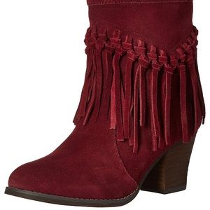Sbicca | Shoes | New Sbicca Wine Suede Fringe Ankle Boots | Poshmark