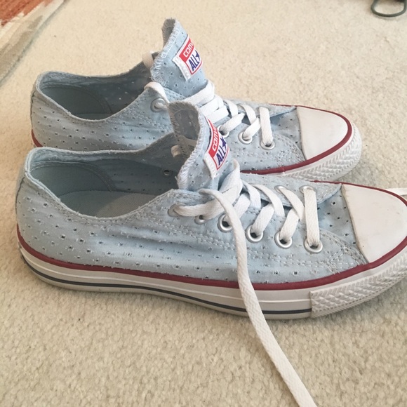 Converse | Shoes | Baby Blue A White Converse Sneakers | Poshmark