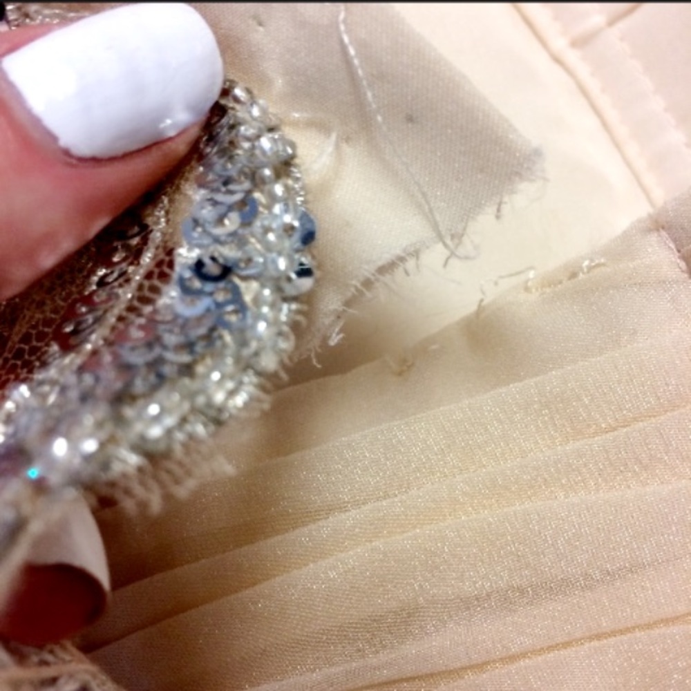 Jeweled Champagne Prom Dress - Gem