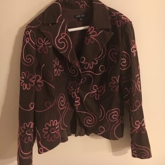 BOHO CHIC | Jackets & Coats | Brown And Pink Jacket Adorable Ruffle ...