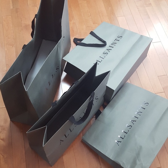 All Saints | Bags | Allsaints Designer Paper Bags 4 Pieces | Poshmark
