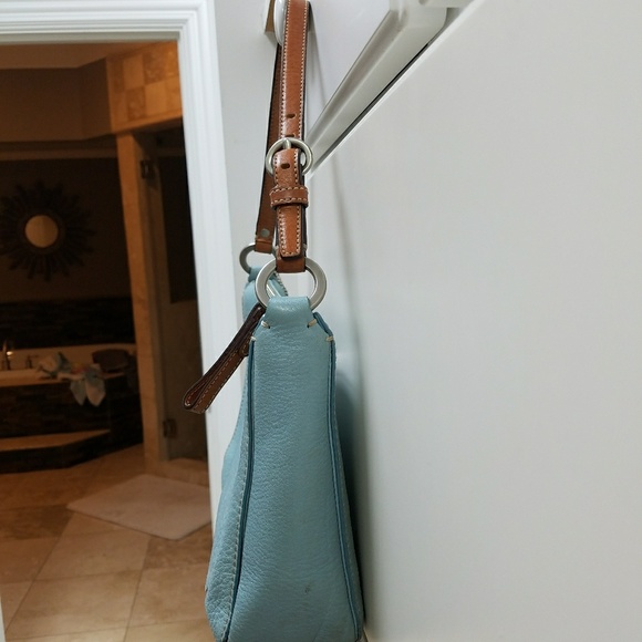 Coach | Bags | Coach Light Blue Leather Shoulder Bag | Poshmark
