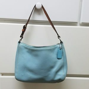 Coach | Bags | Coach Light Blue Leather Shoulder Bag | Poshmark