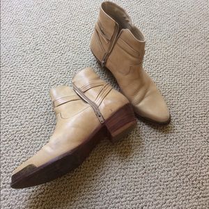Women's Cream Colored Ankle Boots on Poshmark