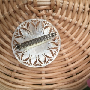 Accessories | Pearl Color Carved Vintage Pin Rare | Poshmark