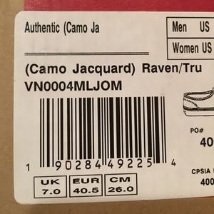 Vans | Shoes | Vans Authentic Camo Jacquard Sneakers | Poshmark