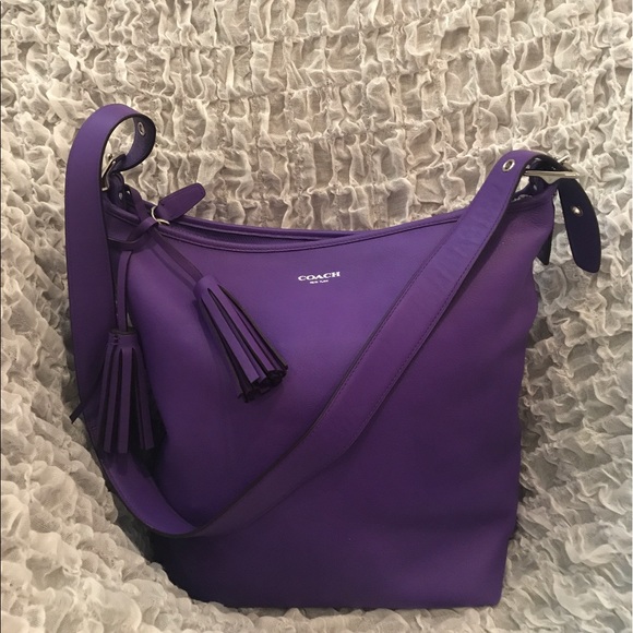 Coach | Bags | Coach Legacy Large Leather Violet Handbag | Poshmark