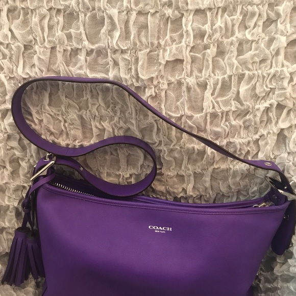 Coach | Bags | Coach Legacy Large Leather Violet Handbag | Poshmark