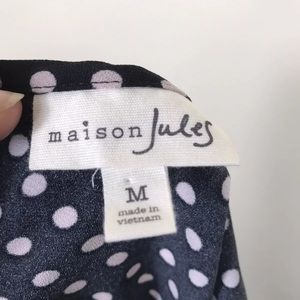 Maison Jules | Dresses | Maison Jules Black Polka Dot Fit And Flare ...