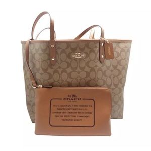 Coach | Bags | Nwt Coach Signature Reversible City Tote F36658 | Poshmark