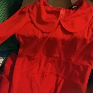 Dresses | Nwot Retro Red Peter Pan Collar Dress | Poshmark