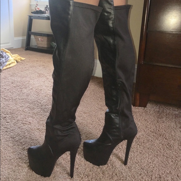GoJane | Shoes | Knee High Leather Heel Boots From Go Jane | Poshmark