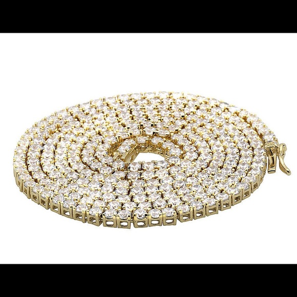 Tsv Jewelers | Accessories | Gold Mini Lab Diamond Tennis Chain ...