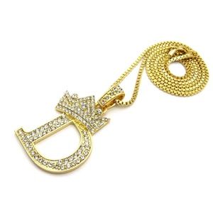 Accessories | Letter D Crown Cz Pendant W 24 Box Chain | Poshmark