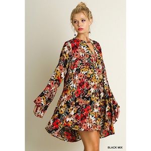 Umgee | Dresses | Umgee Floral Print Long Sleeve Bohemian Dress | Poshmark