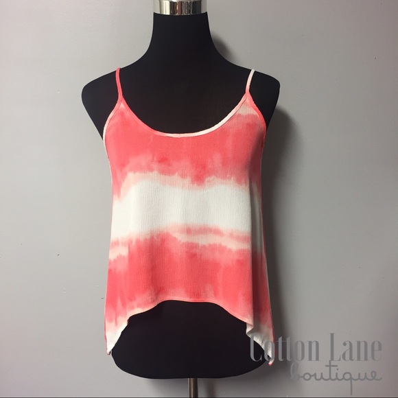 Rue21 | Tops | Coral White Dip Dyed Tank Top | Poshmark