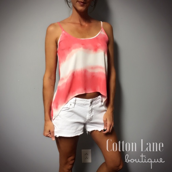 Rue21 | Tops | Coral White Dip Dyed Tank Top | Poshmark
