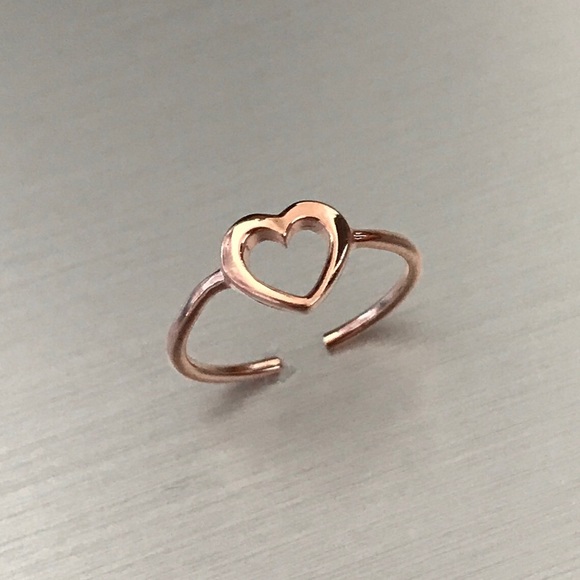 Jewelry | Rose Gold Plated Sterling Silver Heart Toe Ring | Poshmark