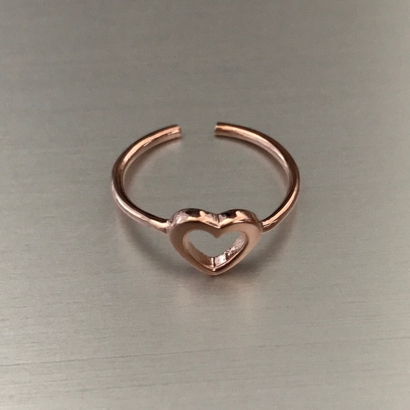 Jewelry | Rose Gold Plated Sterling Silver Heart Toe Ring | Poshmark