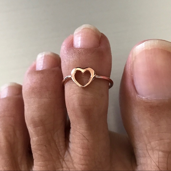 Jewelry | Rose Gold Plated Sterling Silver Heart Toe Ring | Poshmark
