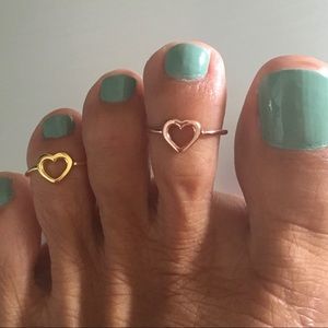Jewelry | Rose Gold Plated Sterling Silver Heart Toe Ring | Poshmark