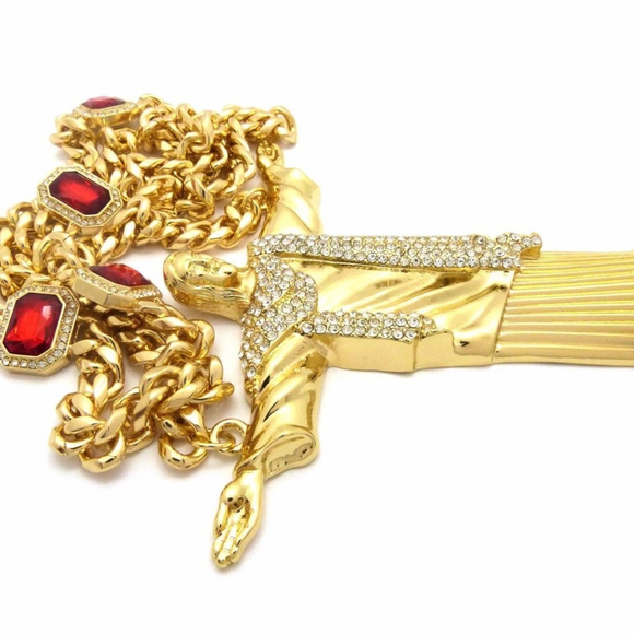 Accessories | Hip Hop Jesus Body Pendant Ruby Chain Necklace | Poshmark
