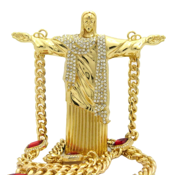 Accessories | Hip Hop Jesus Body Pendant Ruby Chain Necklace | Poshmark