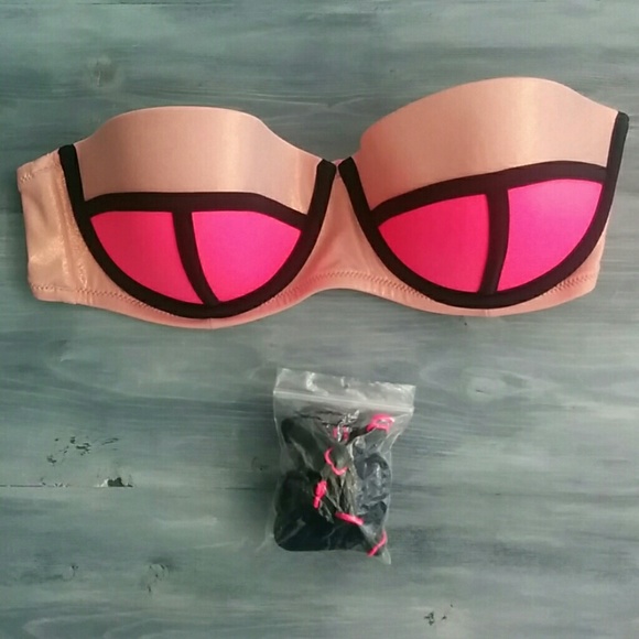 Victoria's Secret | Swim | Vs Swimsuit Top Color Block Bandeau | Poshmark