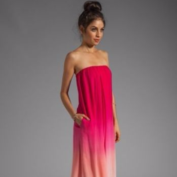 Raviya Couture | Dresses | Karissa Strapless Pink Ombre Flowy Maxi ...