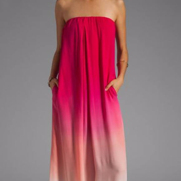 Raviya Couture | Dresses | Karissa Strapless Pink Ombre Flowy Maxi ...