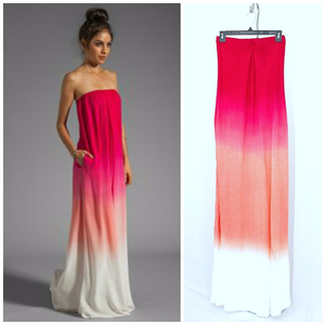 Raviya Couture | Dresses | Karissa Strapless Pink Ombre Flowy Maxi ...