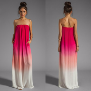 Raviya Couture | Dresses | Karissa Strapless Pink Ombre Flowy Maxi ...