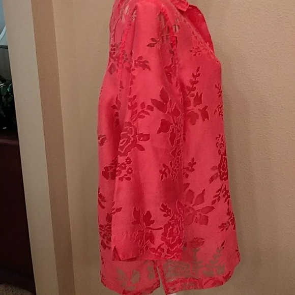 TanJay | Tops | Very Pretty Sz 6 Floral Cutout Blouse | Poshmark