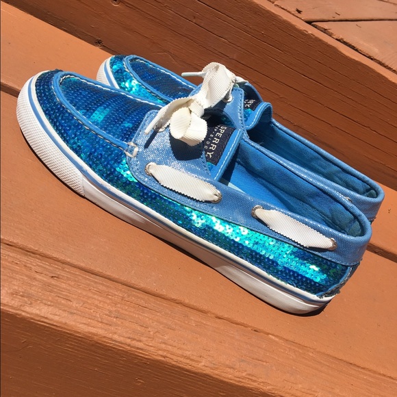 Sperry | Shoes | Blue Sequin Sperry Top Sider Boat Shoes | Poshmark