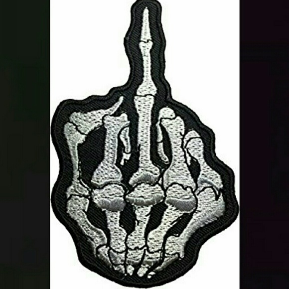 Other | Middle Finger Skeleton Iron On Patch | Poshmark