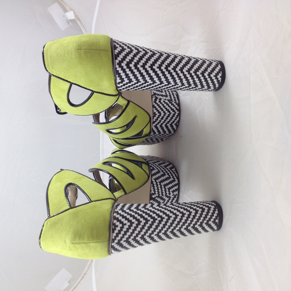 ASOS | Shoes | Asos Neon Green Funky Heels Platform Sandals 5 | Poshmark