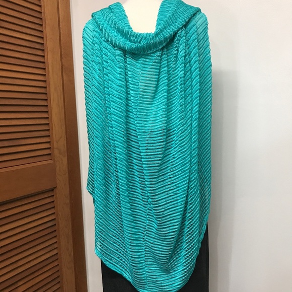 Slinky Brand | Sweaters | Slinky Brand Teal Open Weave Cardigan | Poshmark