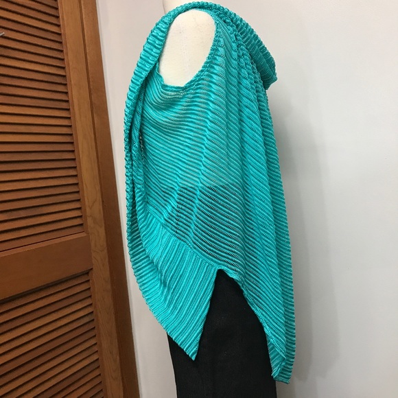 Slinky Brand | Sweaters | Slinky Brand Teal Open Weave Cardigan | Poshmark