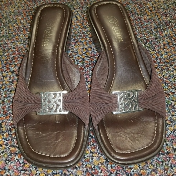 Brighton | Shoes | Italian Made Slip On Brown Sandals | Poshmark