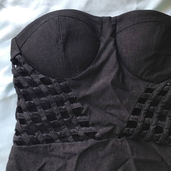 Charlotte Russe | Tops | Sexy Strapless Top Black With Criss Cross Cut ...