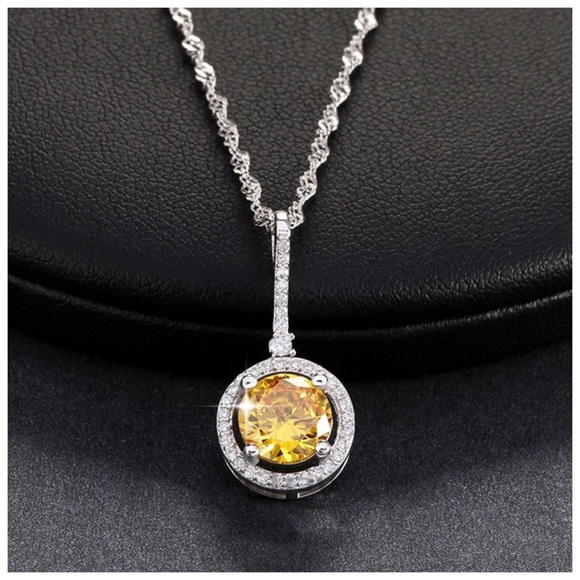 Jewelry | Yellow Swarovski Crystals Pendant Necklace | Poshmark