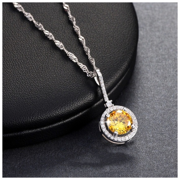 Jewelry | Yellow Swarovski Crystals Pendant Necklace | Poshmark