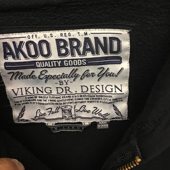 Akoo | Jackets & Coats | Akoo Brand Mens Hooded Zip Up Sweatshirt ...
